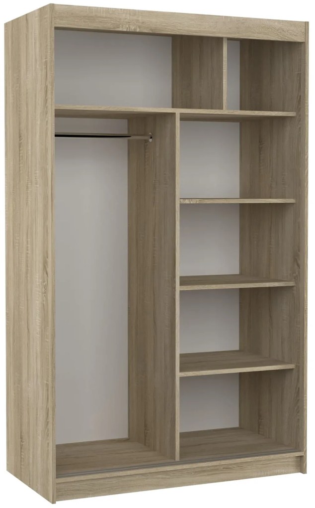 Šatní skříň s posuvnými dveřmi Tibago - 120 cm Barva: Bílá