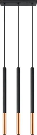 Lustr SOLLUX Mozaica 3l G9 3x40W bez zdroje SL.0889 černá/měď