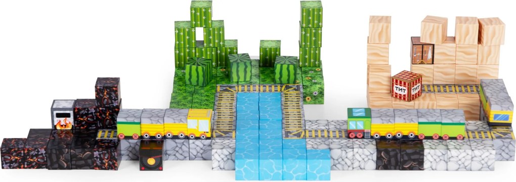 Magnetická stavebnice 169 ks MAGNETIC ADVENTURE TRAIN vícebarevná