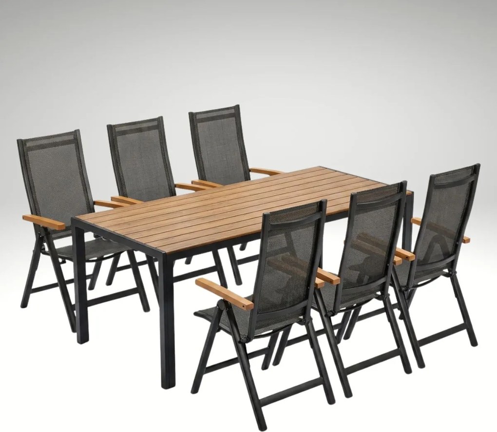 Vikio Zahradní jídelní set 190x90 pro 6 osob přírodní VZS211P6