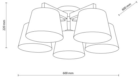 Brilagi - Přisazený lustr LATTE SABIA 5xE27/15W/230V borovice/mix