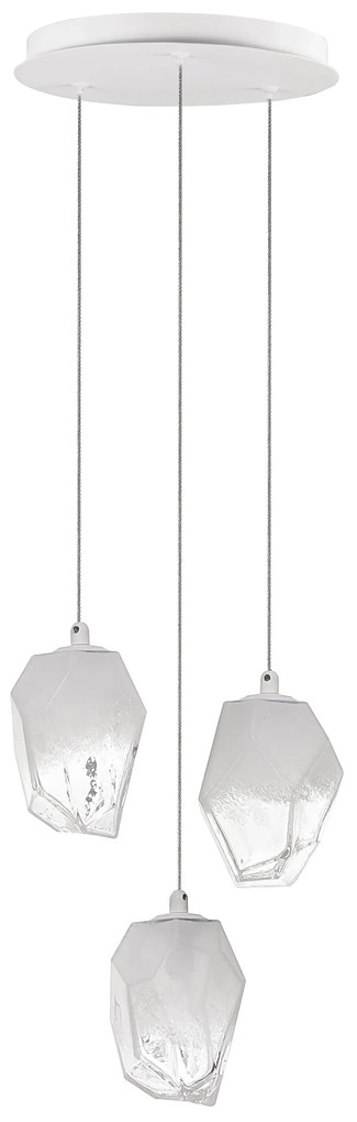 Retro lustr Ice 29 bílé