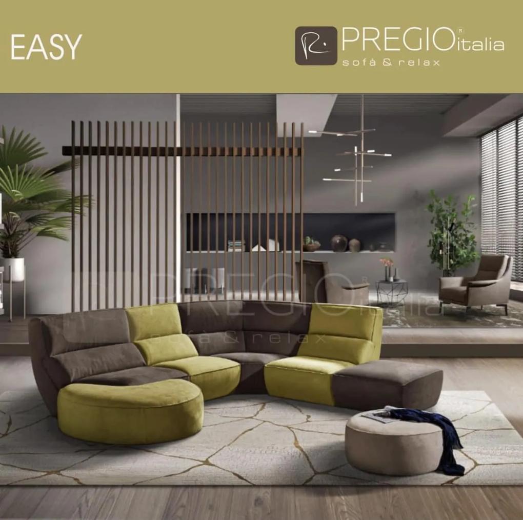 Pregio Italia sofa&relax Modulová pohovka EASY Provedení: lehátko 1 područka 157x96cm, Vzorník látek: tekno fibra 26 dark green