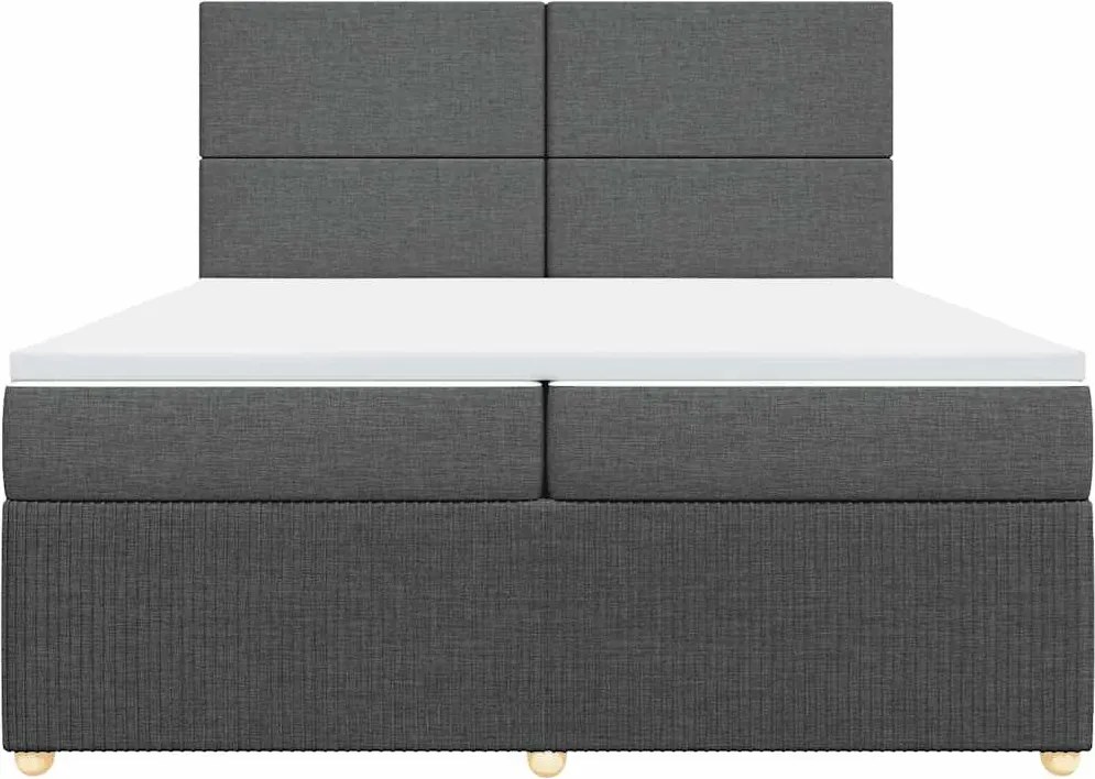 Box spring postel s matrací tmavě šedá 200x200 cm textil 3292157