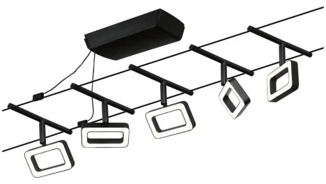 Paulmann 94485 - SADA 5xLED/4,8W Kompletní lankový systém FRAME 230V černá