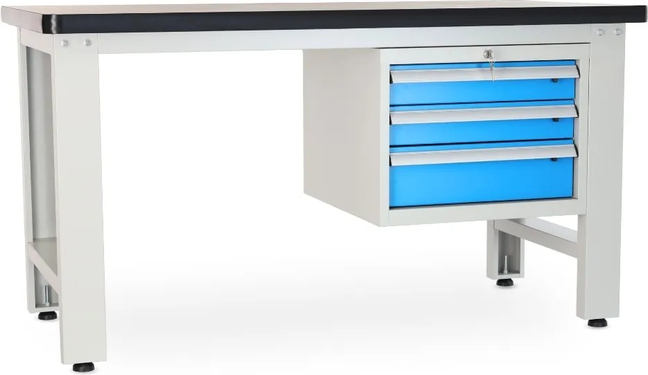 Dílenský stůl Solid MDF-03, 150 cm, závěsný box, černá