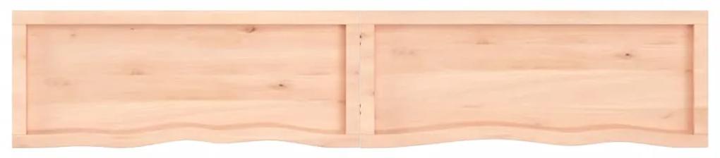 Nástěnná police 200x40x(2-6) cm neošetřené masivní dubové dřevo - Default Title