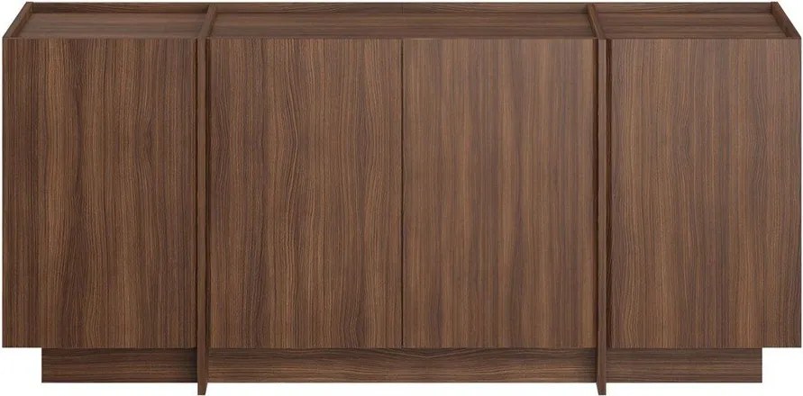 Komoda v dekoru ořechu s dírou na kabely v tmavě přírodní barvě 180x80x45 cm Dorma – Kalune Design