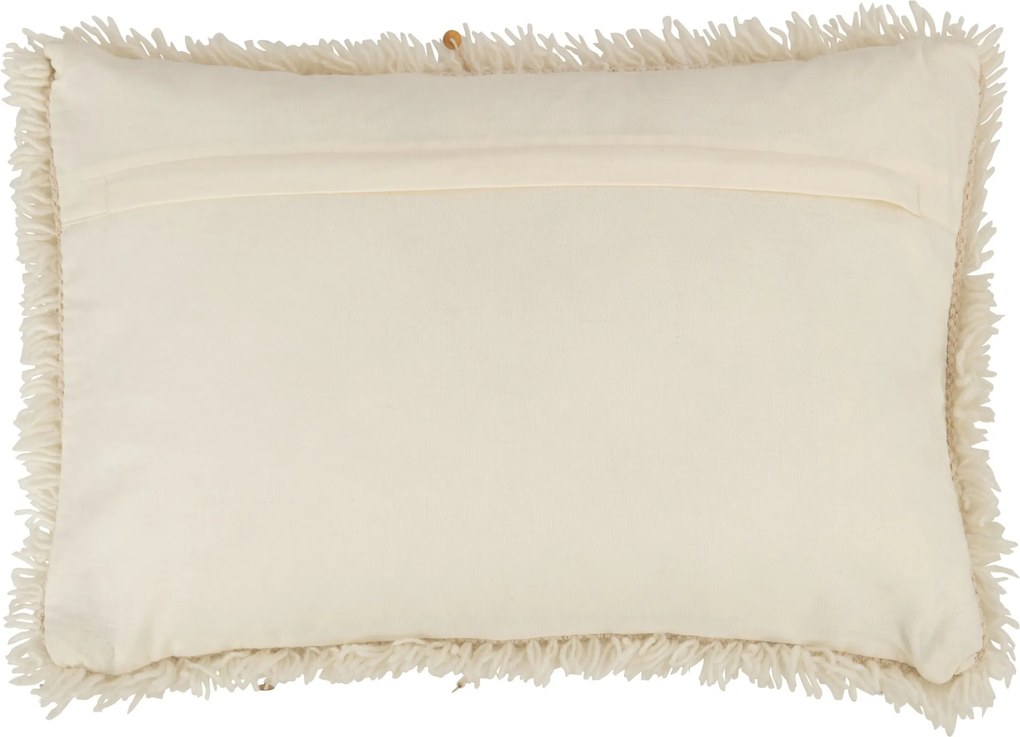 Krémový smyčkový polštář se zlatými flitry Pearl – 40*60*20 cm