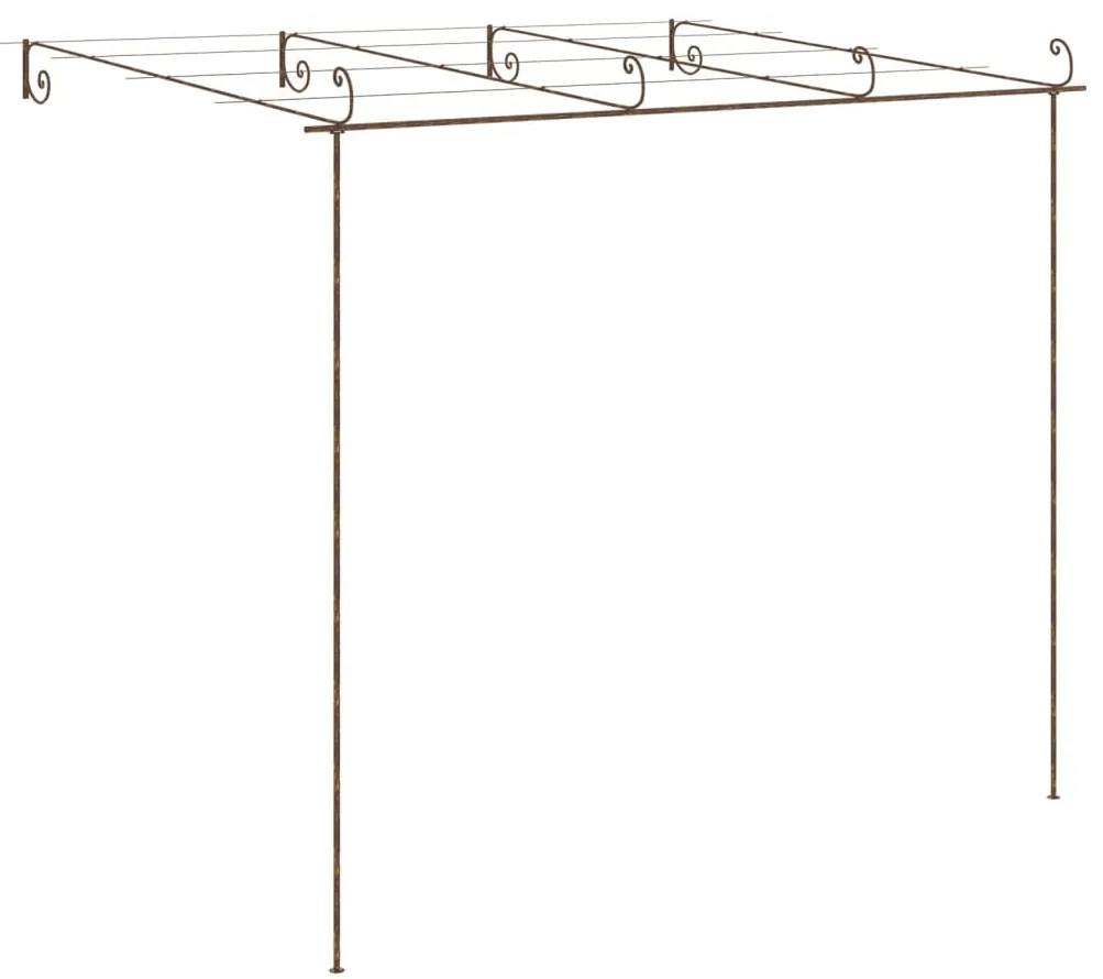 vidaXL Marketos Zahradní pergola hnědá s patinou 4 x 3 x 2,5 m železná