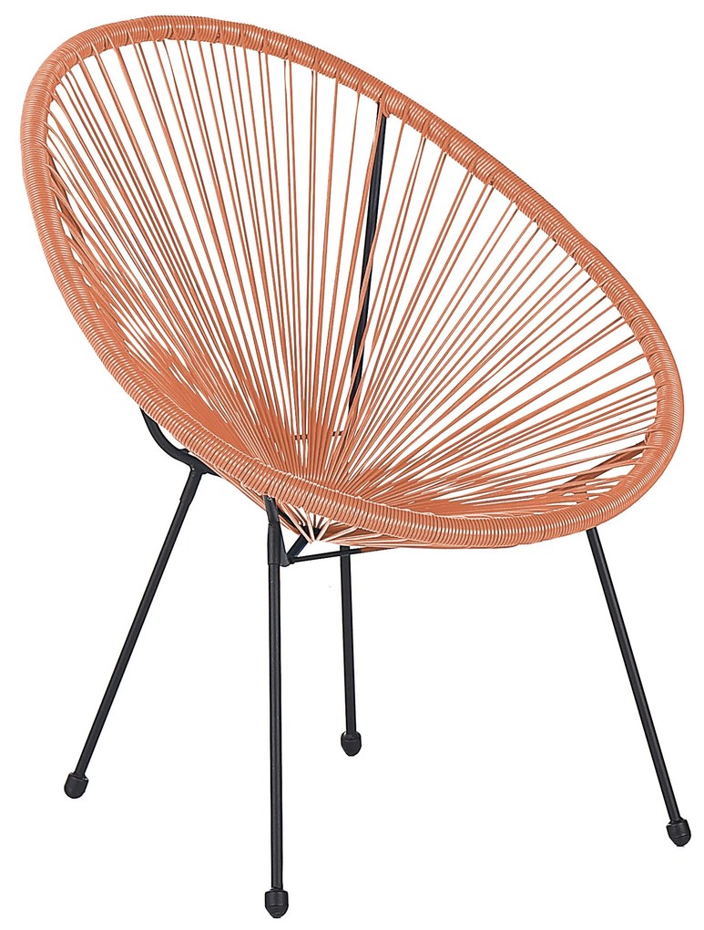 Sada 2 ratanových židlí oranžových ø 70 cm ACAPULCO II Beliani