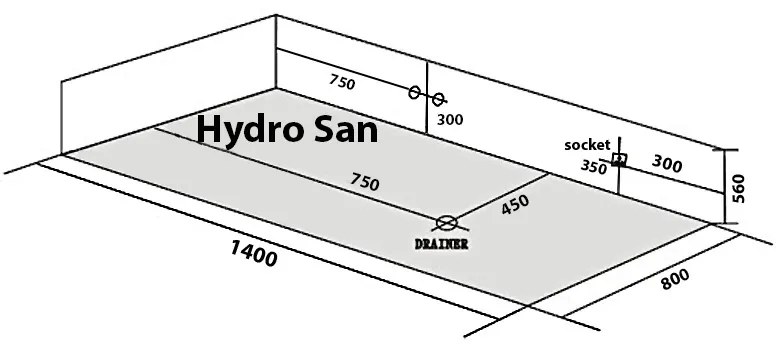 BPS-koupelny Hydromasážní vana HYD-LE796R 140x80 PRAVÁ bez ohřevu vody