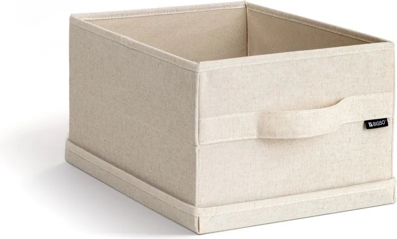 Béžový látkový úložný box s víkem 27x36x19 cm Soft Storage Small – Bigso