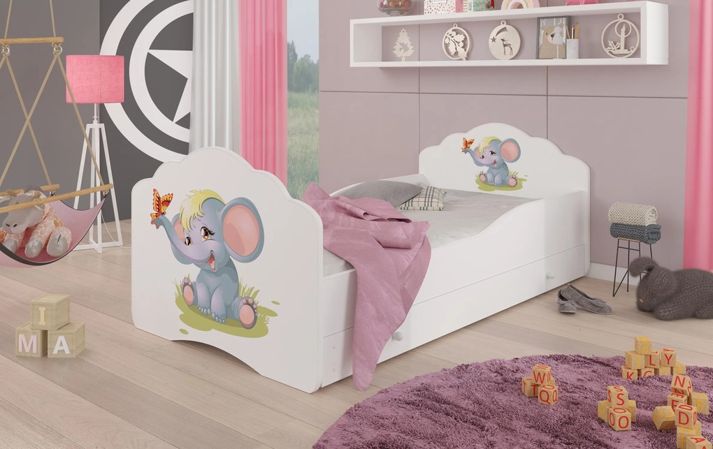 ADRK Furniture Postel s matrací a šuplíkem CASIMO ELEPHANT 140x70 CH-Cas-Ele-140-E115