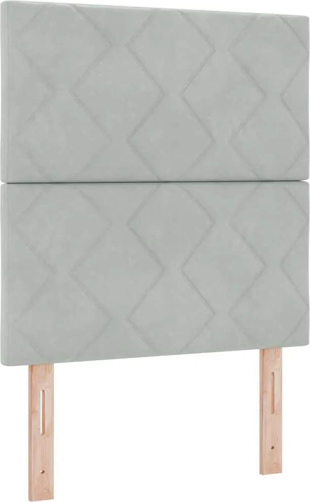 Postel s boxspringem s čelo Světle šedá 80 x 200 cm samet 3344969