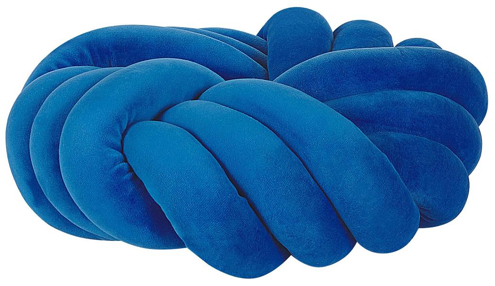 Dekorativní polštář, uzel 30 x 30 cm Modrý AKOLA Beliani