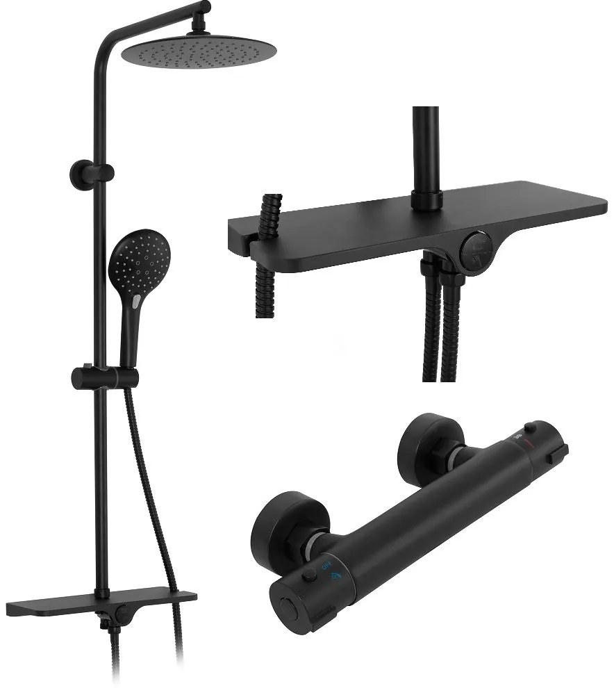 Rea Mike - sprchový set, černá, REA-P0550