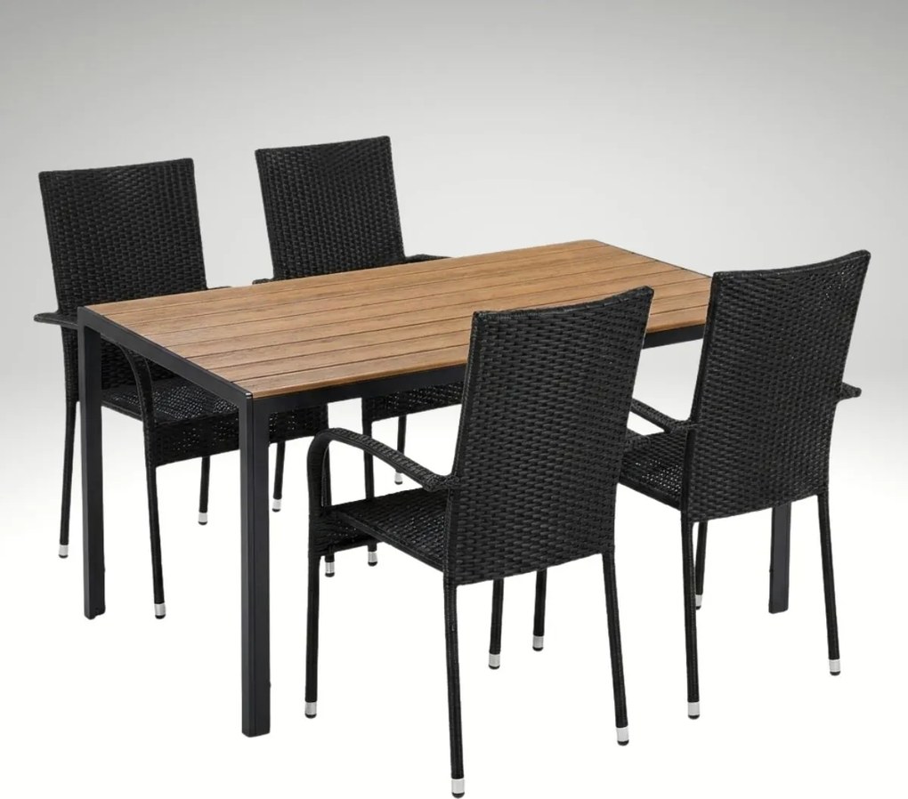 Vikio Zahradní ratanový set 140x80 pro 4 osoby DT255-P2 přirodní