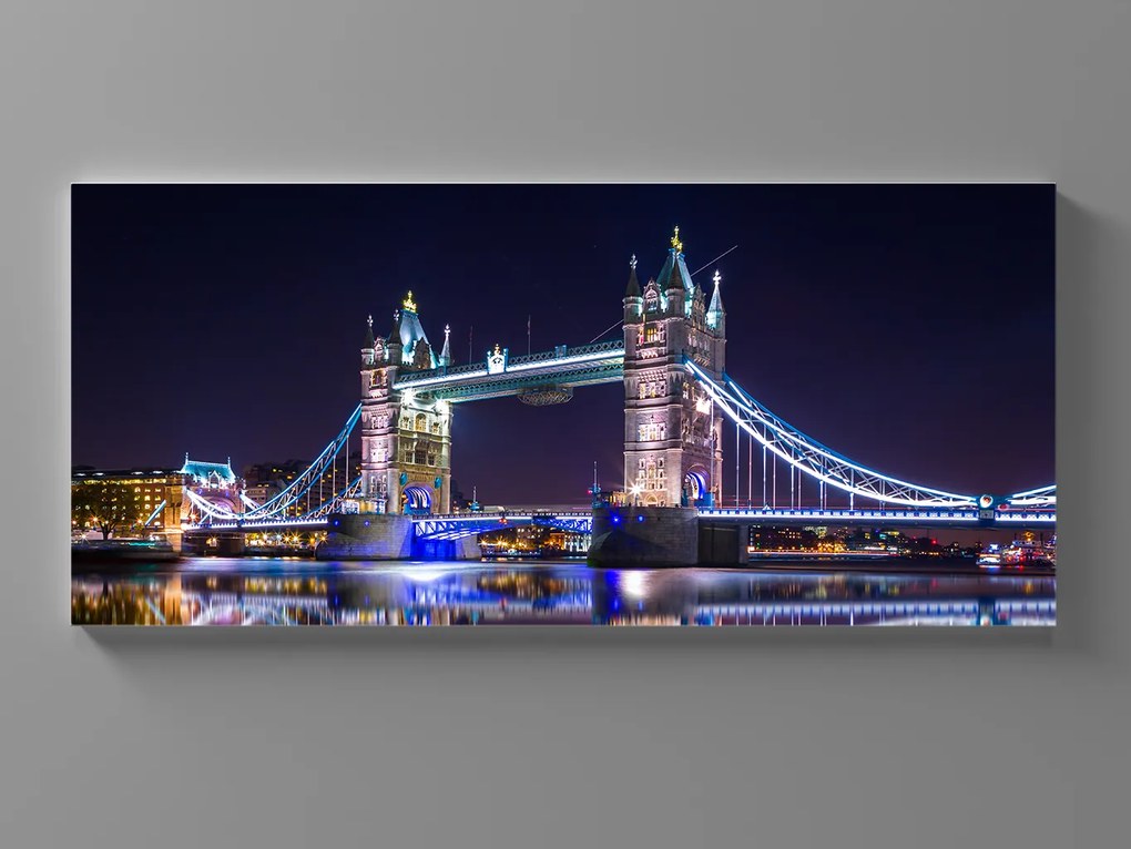 Liox XXL Obraz noční tower bridge Rozměr: 250 x 125 cm