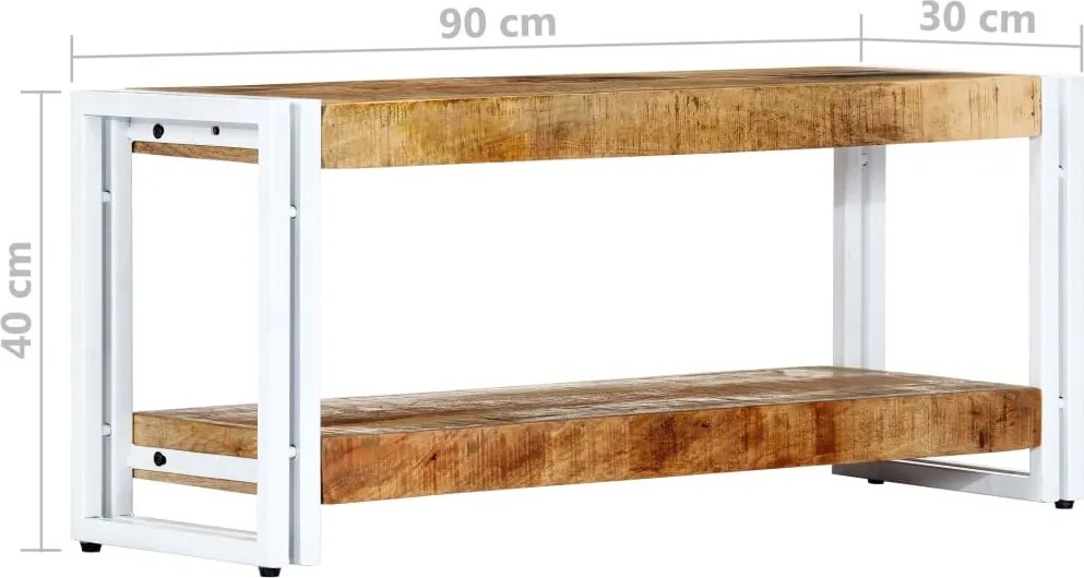 vidaXL TV stolek 90 x 30 x 40 cm masivní mangovníkové dřevo [247824] Barva: Bílá