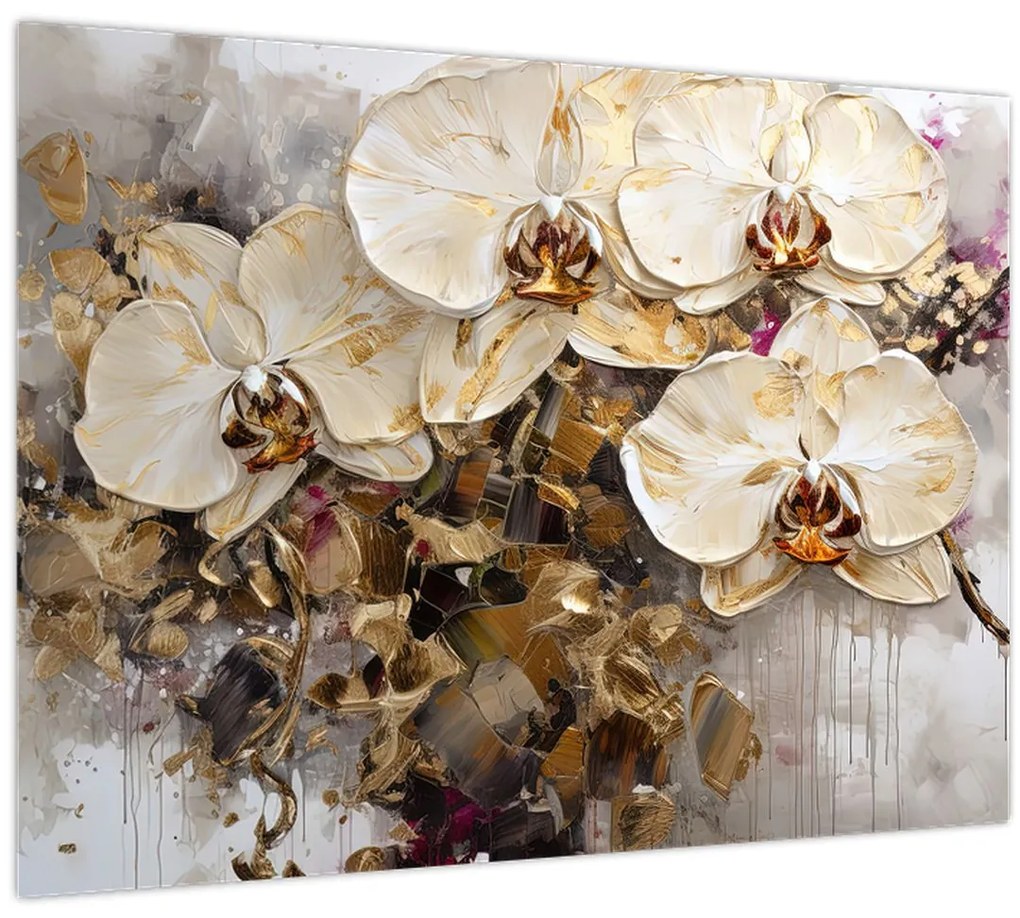 Skleněný obraz - Orchideje (70x50 cm)