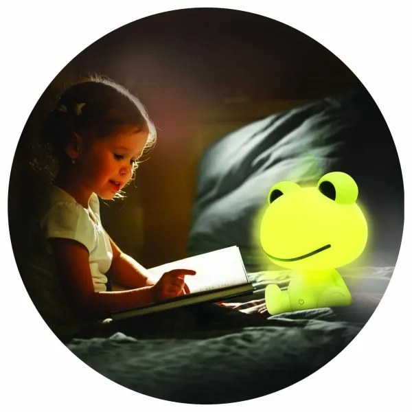 LED Stmívatelná dětská dotyková lampa FROG LED/2,5W/3,7V 1200 mAh