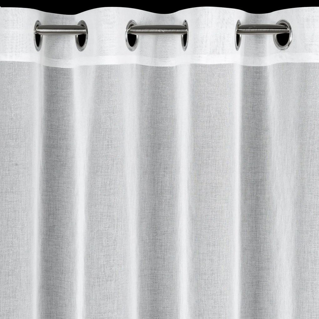 ZÁCLONA NA KROUŽCÍCH KAJE 350X145 CM CM BÍLÁ