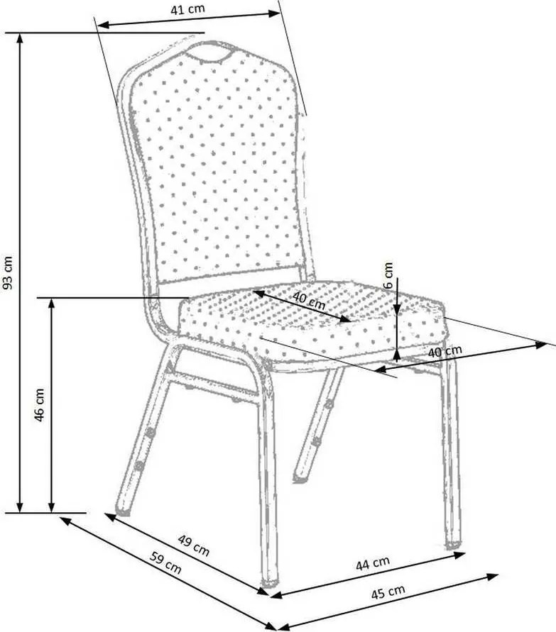 Jídelní židle Rylee, modrá / stříbrná
