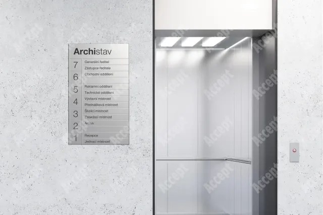 ACCEPT Hlavní orientační tabule ACS 010 (712 x 1031 mm) - stříbrná tabule