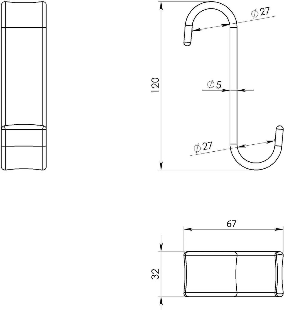 Gedy, Háček na topné těleso, termoplast, chrom, 202513