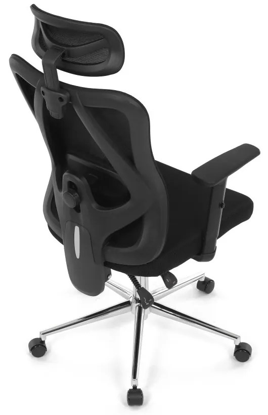 Kancelářská ergonomická židle LUMOS — síť / látka, černá
