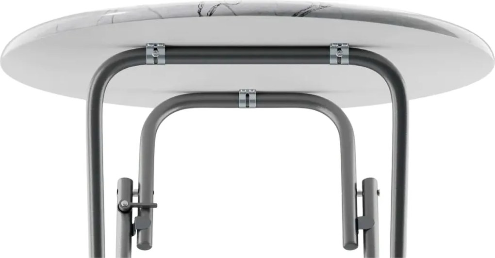 Cateringový skládací barový stůl MARLE 60 cm mramorově bílý