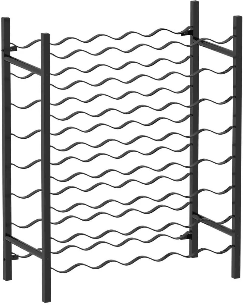 Stojan na víno stojan na víno na 48 lahví černý kov