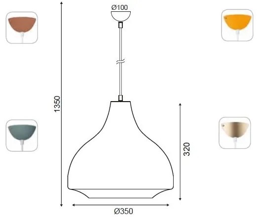 ACA DECOR Závěsné stropní svítidlo HAVANA max. 60W/E27/230V/IP20, mentolově zelená