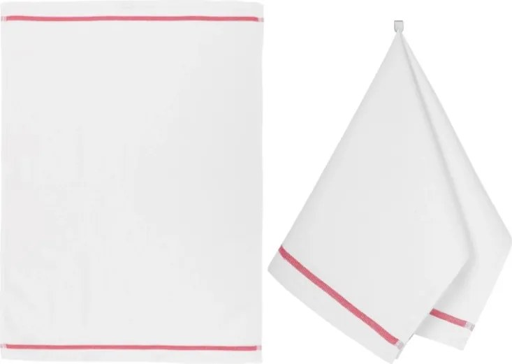 Bellatex Kuchyňská utěrka 1 ks 50x70 cm Proužek Bílá,Červená