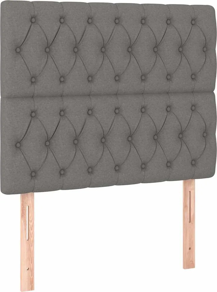 Box spring postel s matrací a LED tmavě šedá 90x200 cm textil 3135086