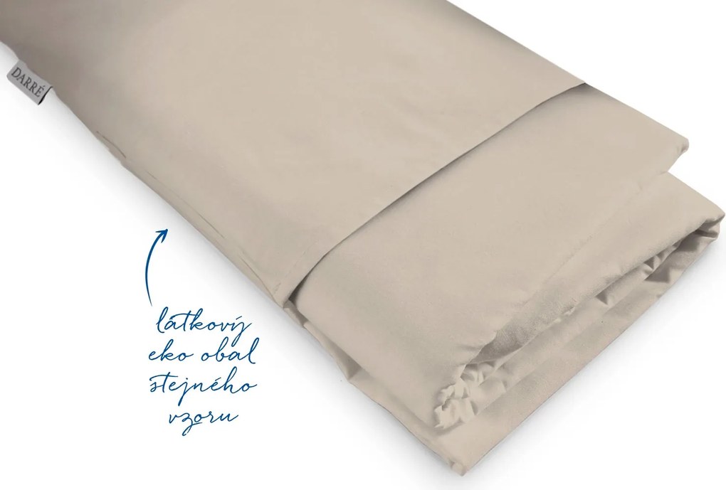 Bavlněné prodloužené povlečení Jednobarevné perkálové - béžové 2 Velikost: 140 x 220 + 70 x 90