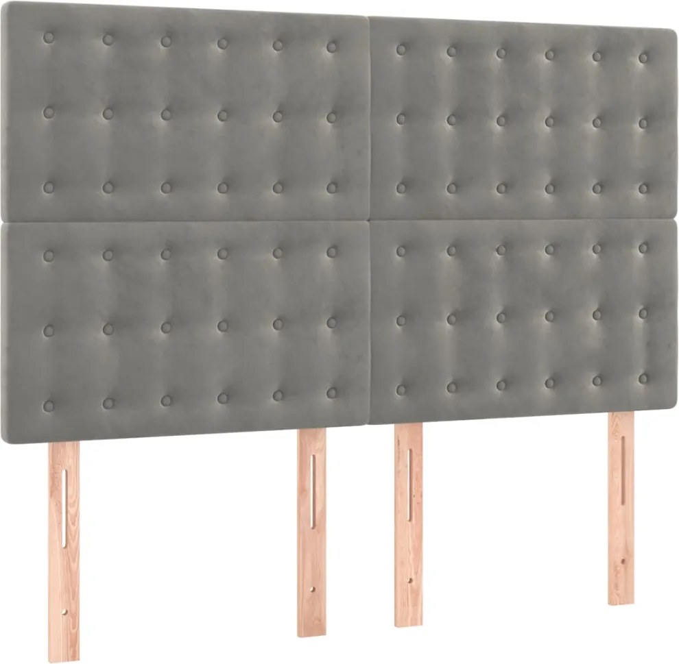 Box spring postel s matrací světle šedá 140x200 cm samet 3138085