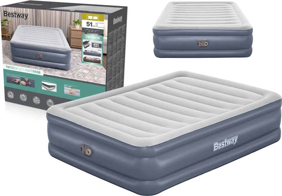 Nafukovací turistická dvoulůžková matrace 203 x 152 x 51 cm Bestway 6713I