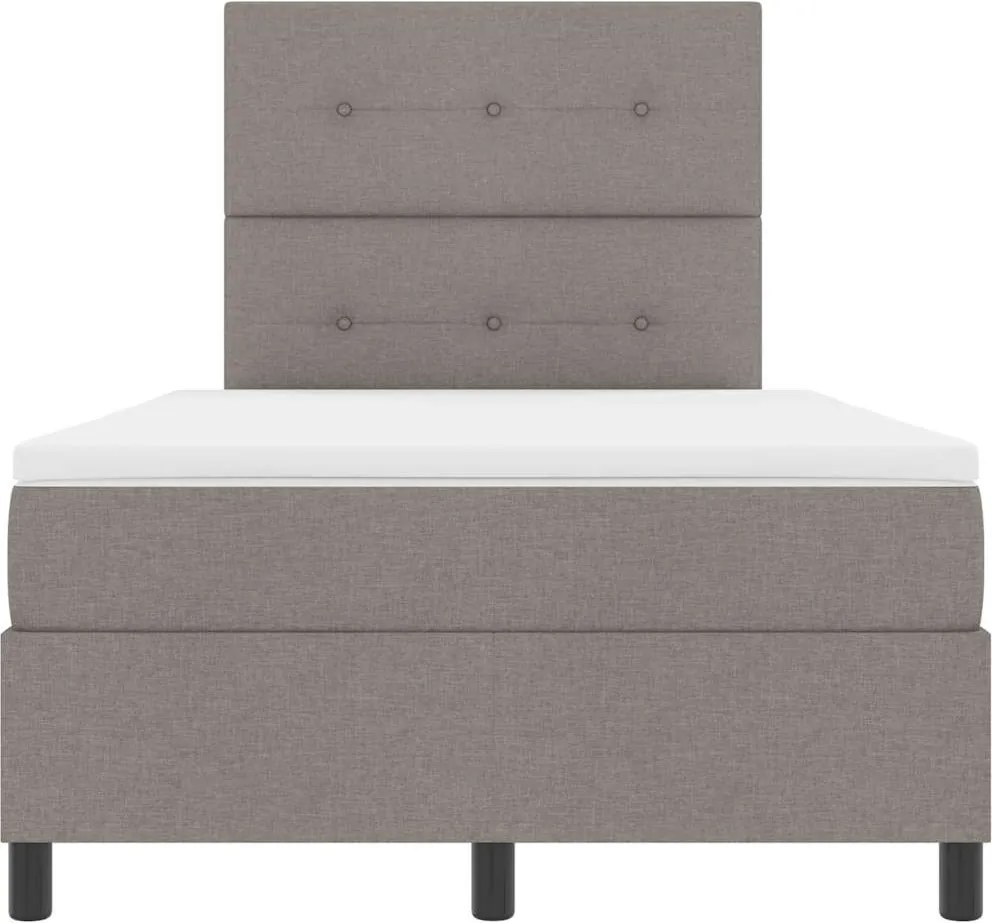 Postel s boxspringem s čelo Taupe 120 x 200 cm textil 3339382