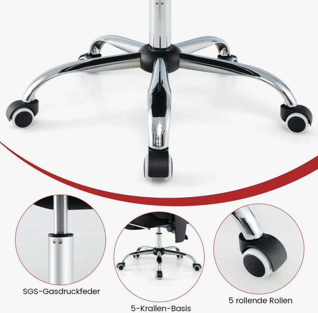 Costway Ergonomická kancelářská židle ze síťoviny s opěrkou nohou a výškově