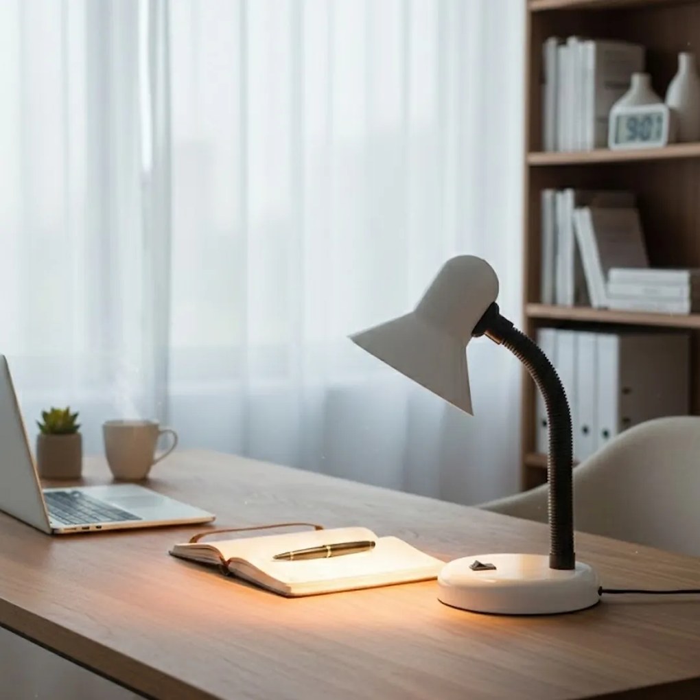 Stolní lampa Mentor, 1x bílé stínítko, w