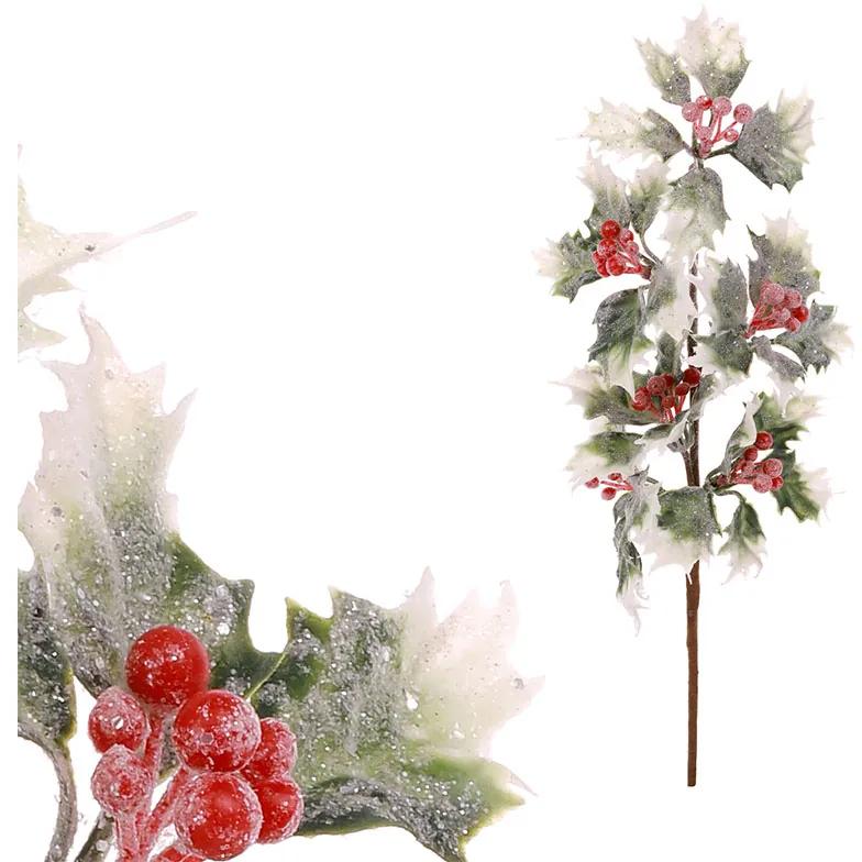 Cesmína, větvička ojíněná vánoční umělá dekorace. Cena za 1ks VP2027