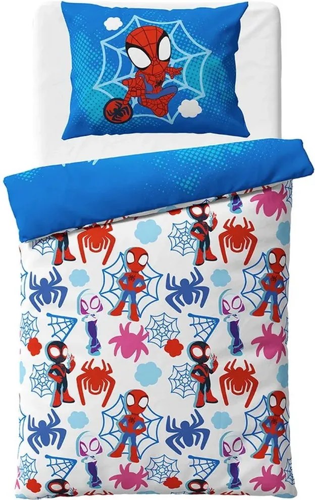 Oboustranné bavlněné ložní povlečení Spidey a jeho úžasní přátelé - 100% bavlna - 70x90 cm + 140x200 cm