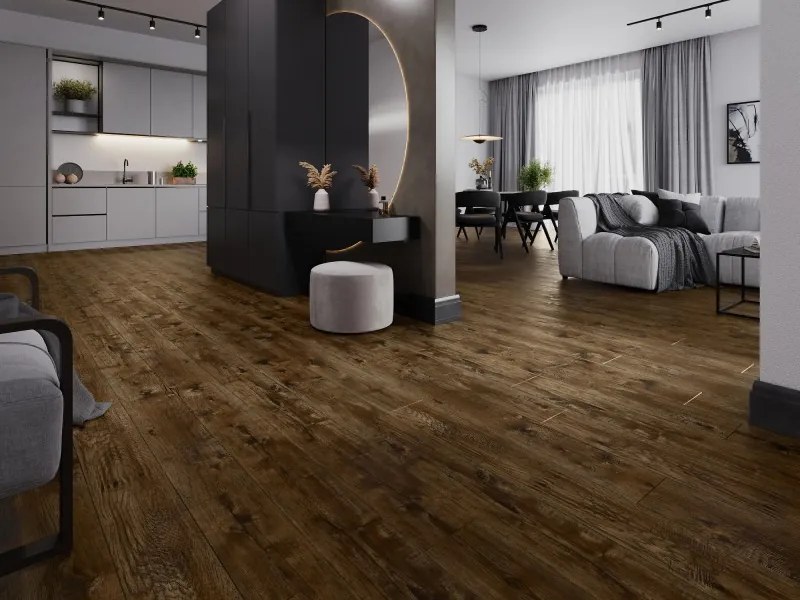 Mexen Mount Vernon vinylové panely 1240 x 182 mm SPC 6,5 mm, podložka IXPE 1,5 mm, 4 V-drážka, Ořech