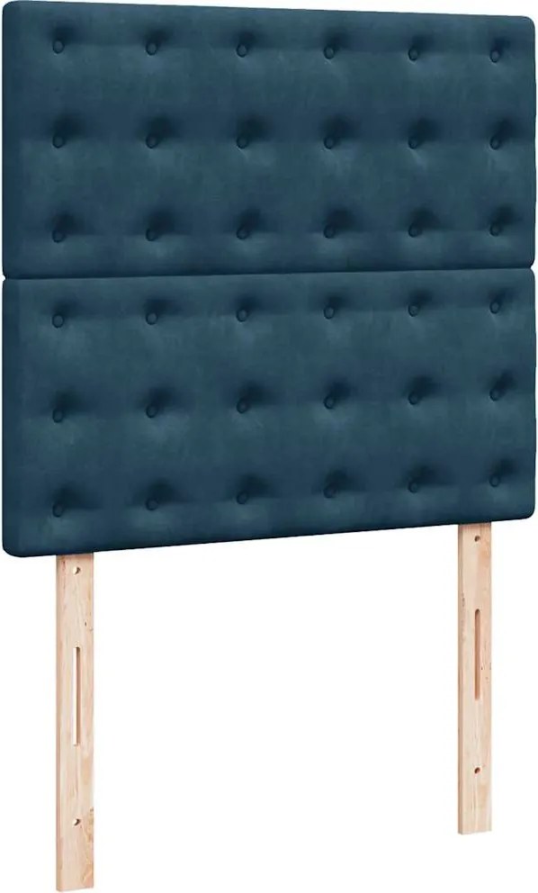 Box spring postel s matrací tmavě modrá 80 x 200 cm samet 3292206