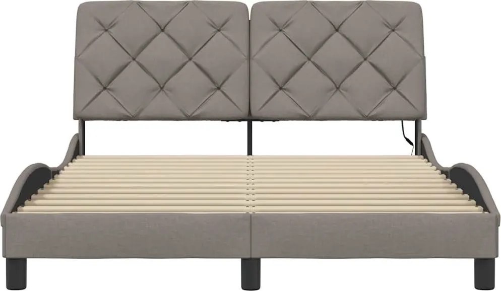 Rám postele s LED bez matrace Taupe 140x200 cm Látka 3310675
