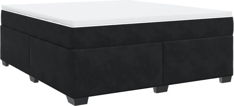 Box spring postel s matrací černá 180x200 cm samet 3285301