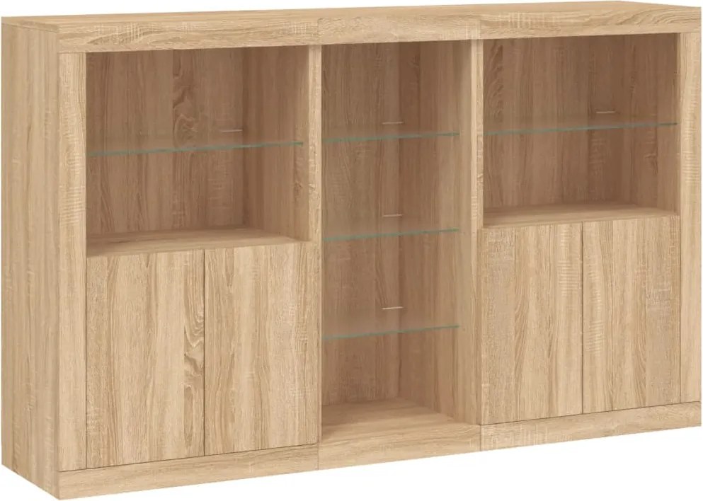 Příborník s LED osvětlením dub sonoma 162 x 37 x 100 cm 3209172