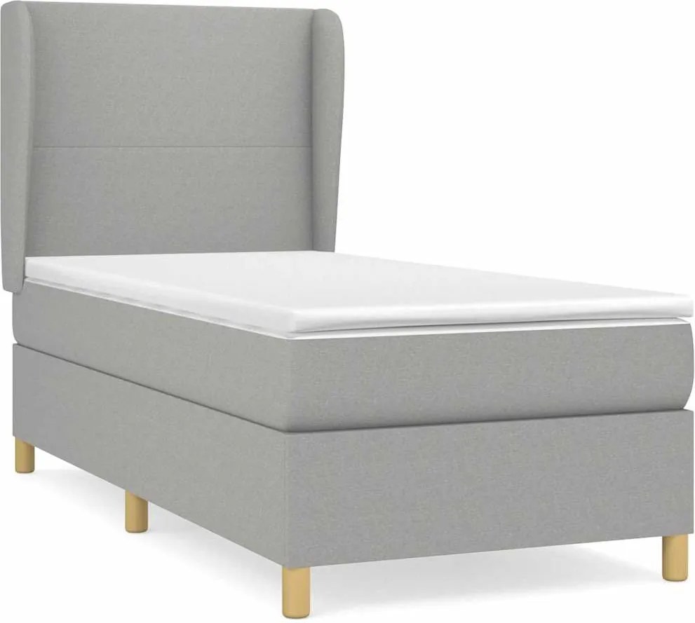 Box spring postel s matrací světle šedá 80 x 200 cm textil 3128317
